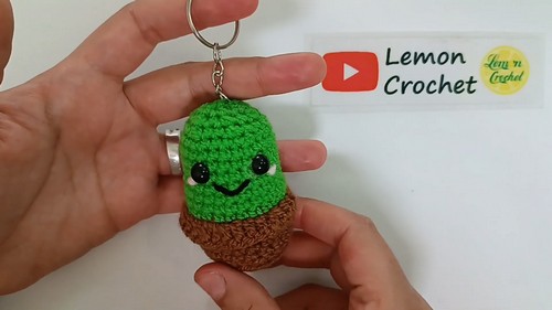 Cute Crochet Cactus Keychain Free Amigurumi Pattern - Amigurumiy