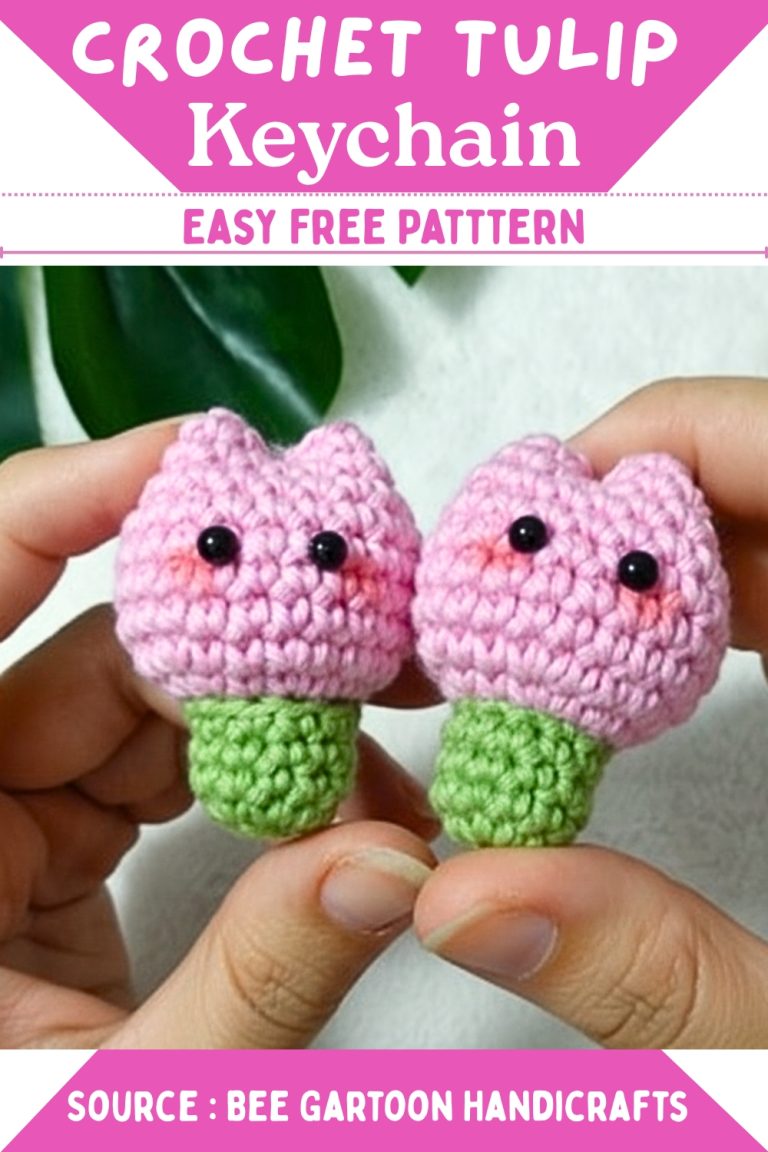 Crochet Tulip Keychain Free Amigurumi Pattern - Amigurumiy