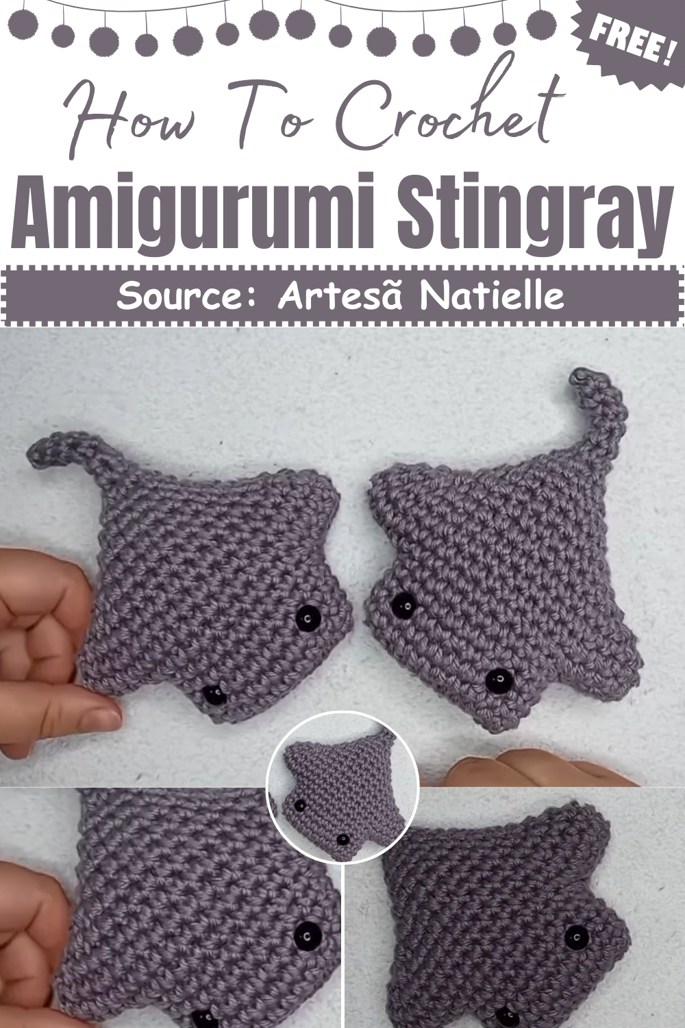 No Sew Stingray Crochet Amigurumi Pattern Free - Amigurumiy