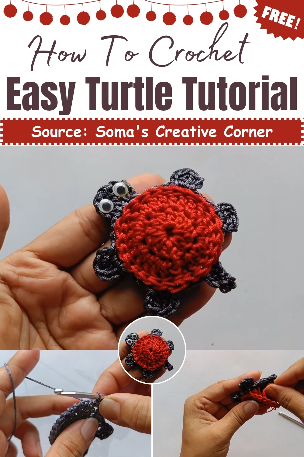 Colorful Crochet Turtle Pattern Free For Kids - Amigurumiy