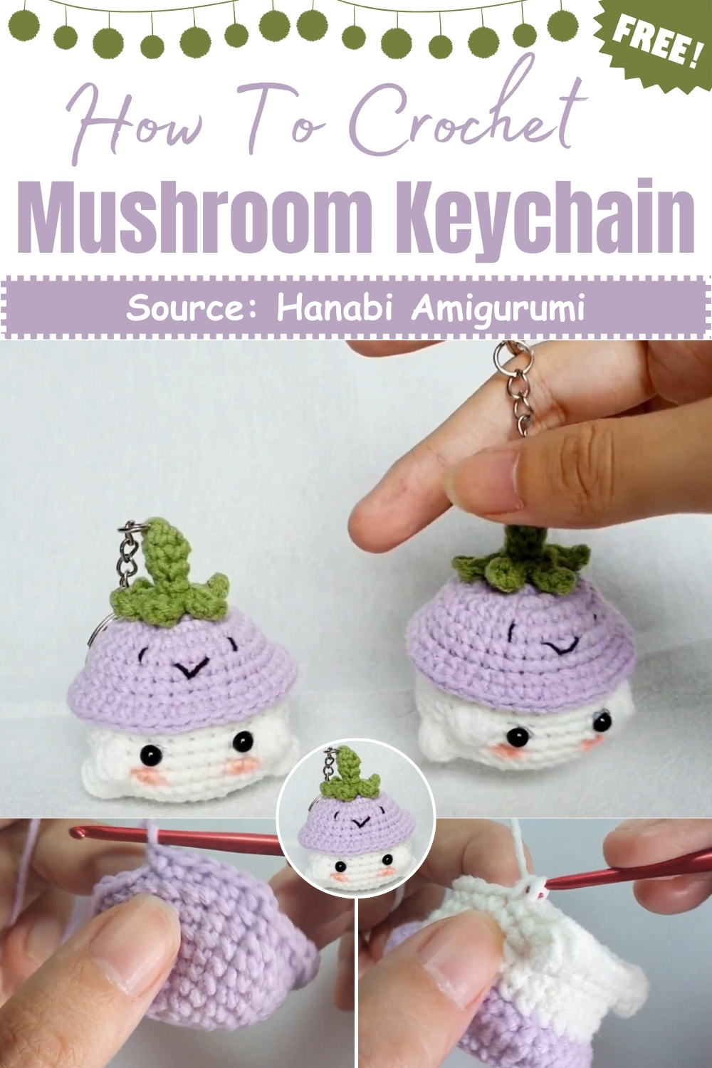 Crochet Mushroom Keychain Tutorial For Beginners - Amigurumiy