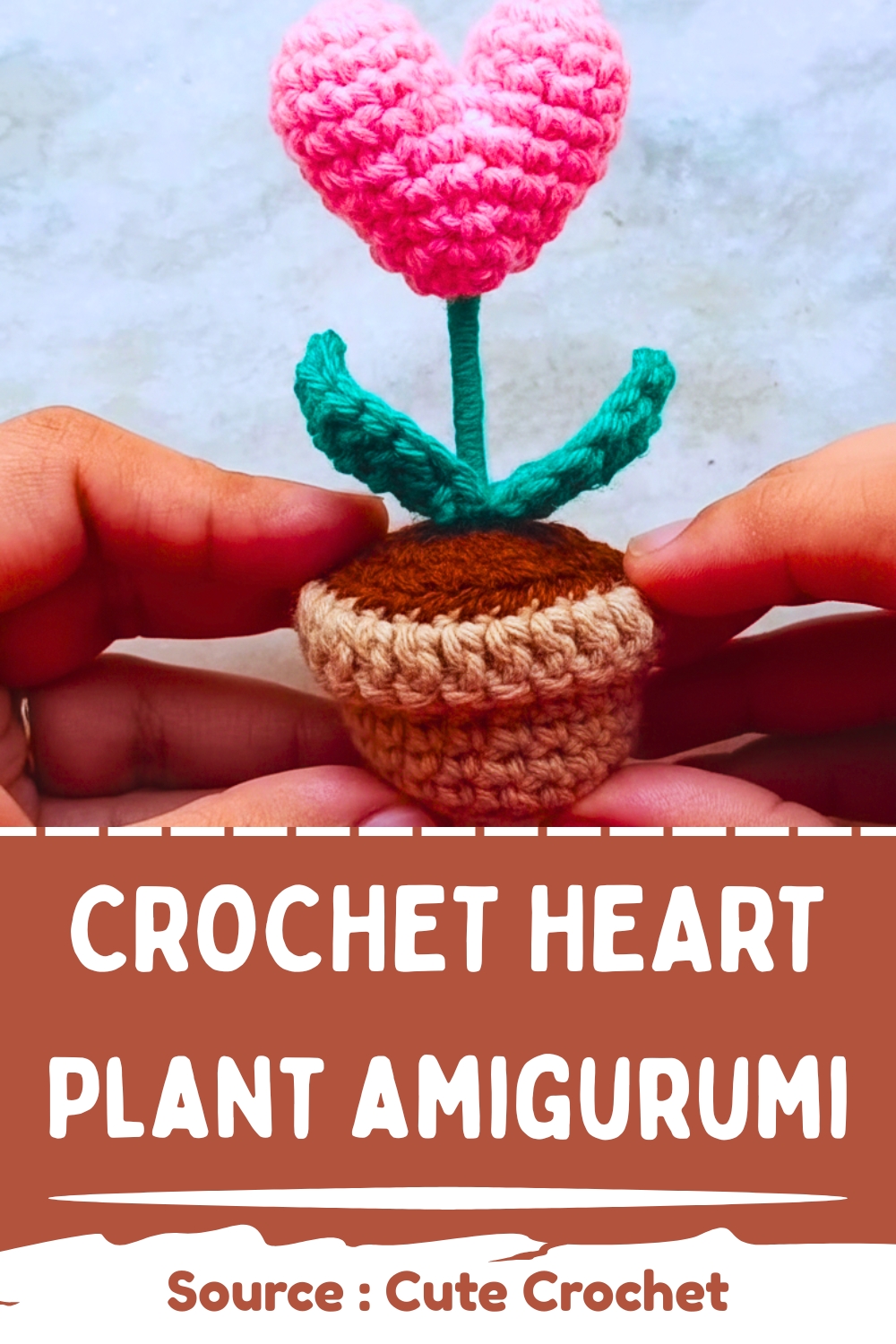 Free Crochet Heart Plant Flower Pot Amigurumi Pattern To Brighten Your ...
