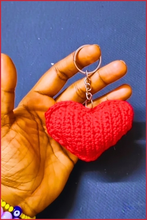 Crochet Heart Keychain Free Pattern For Beginners - Amigurumiy
