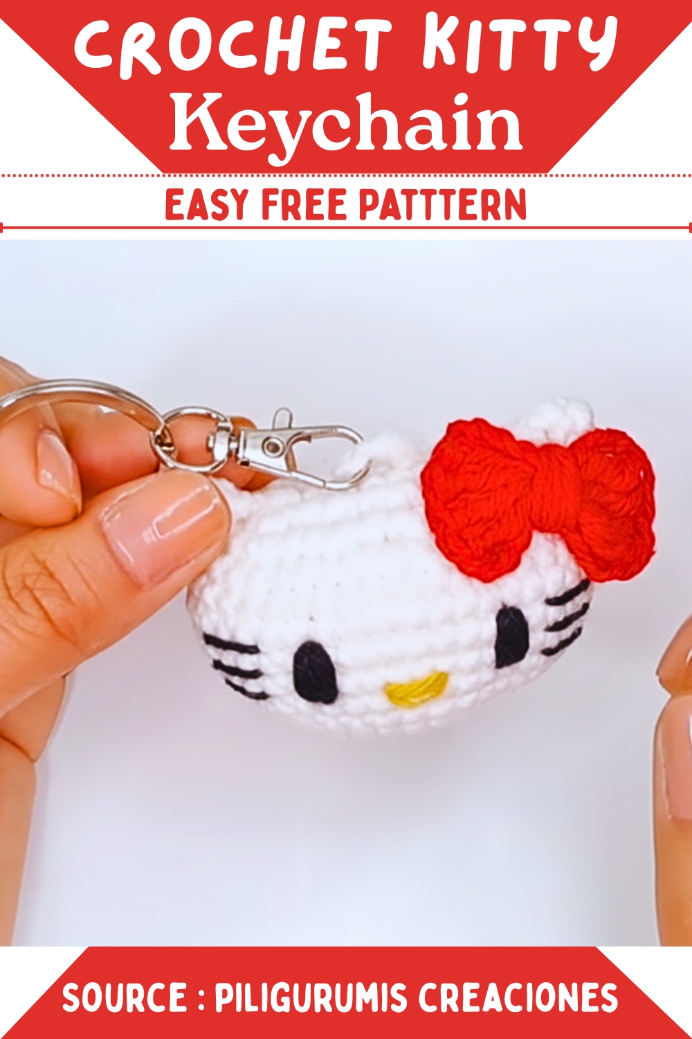 Amigurumi Hello Kitty Keychain Fun Crochet Pattern - Amigurumiy