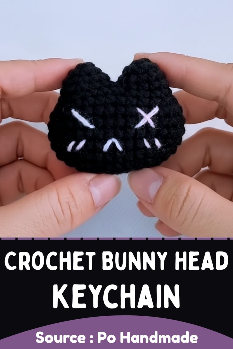 Crochet Bunny Head Keychain Free Pattern For Beginners - Amigurumiy