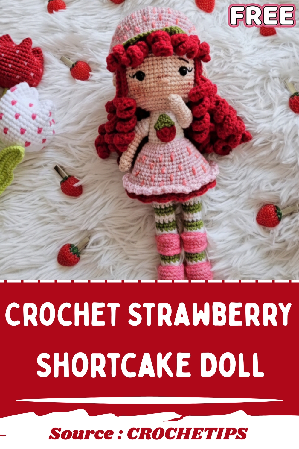 Strawberry Shortcake Crochet Doll Free Amigurumi Pattern - Amigurumiy