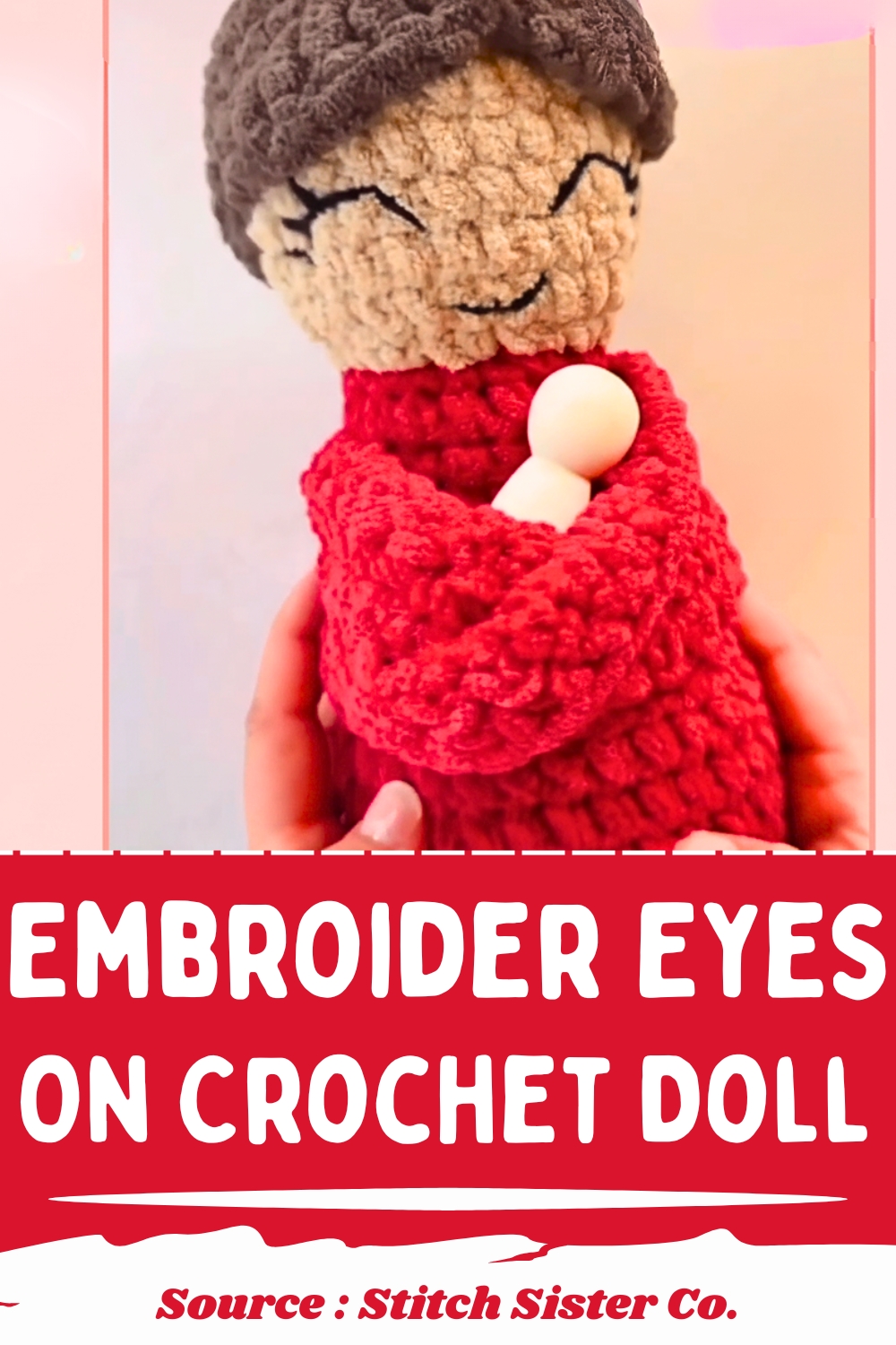 How To Embroider Eyes On Crochet Doll Tutorial - Amigurumiy