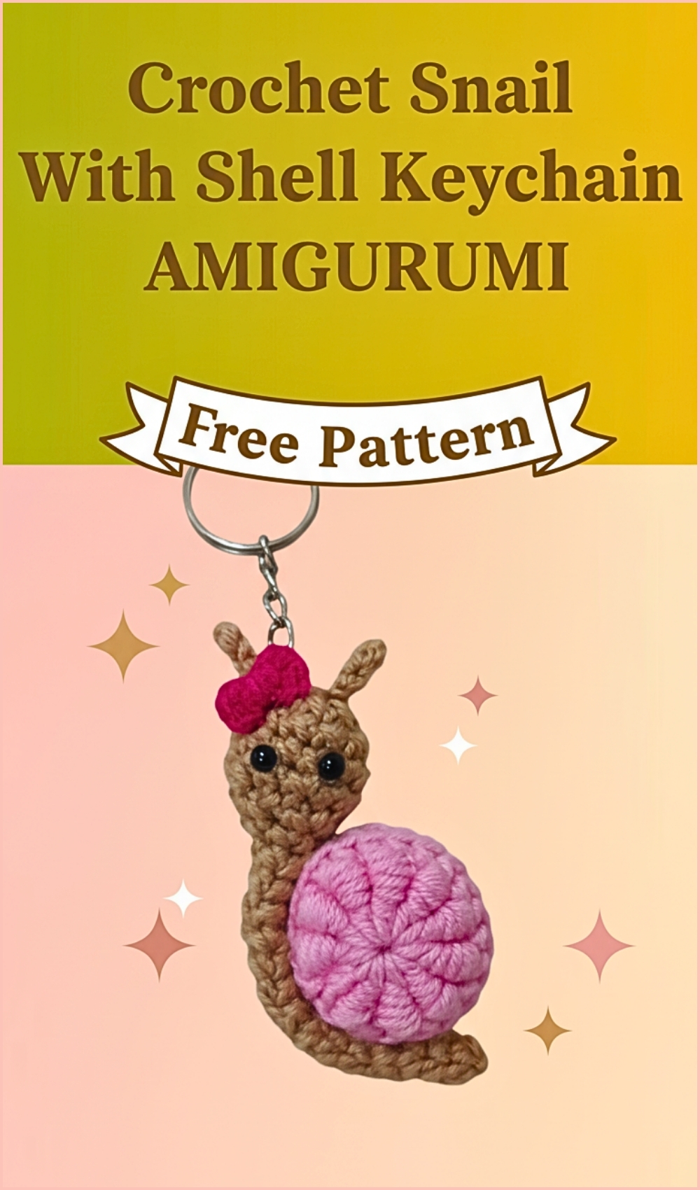 Snail Keychain With Shell Crochet Pattern - Amigurumiy