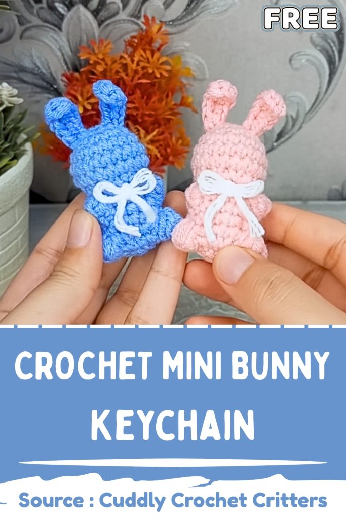Amigurumi Mini Bunny Keychain Free Crochet Pattern - Amigurumiy
