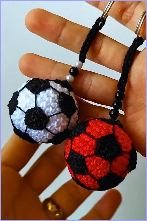 Mini Football Keychain Amigurumi Crochet Free Pattern For Sports Lovers ...