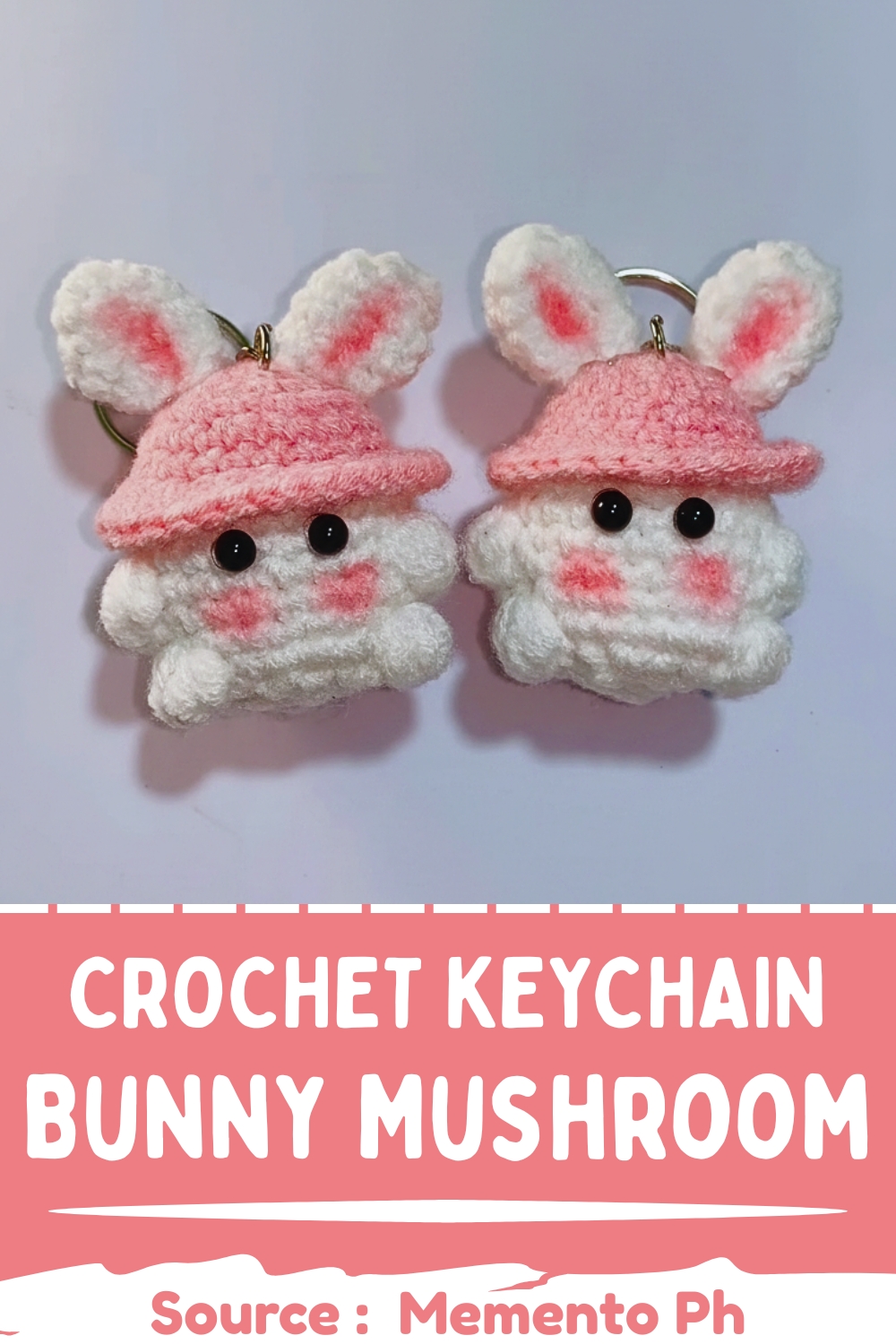 Adorable Bunny Mushroom Crochet Keychain Free Pattern - Amigurumiy