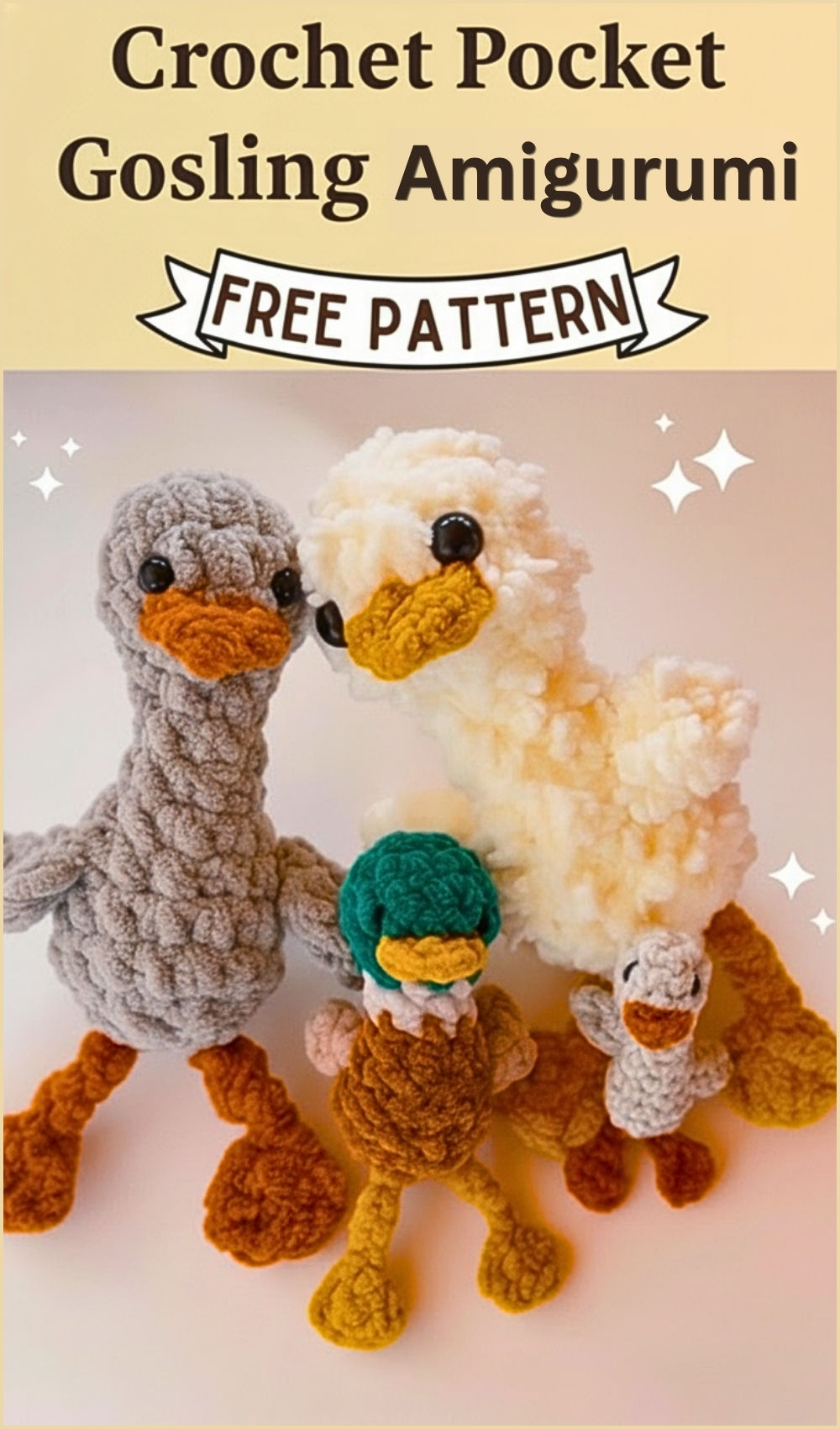 Beginer Friendly Crochet Pocket Gosling Amigurumi Pattern For Gifts ...