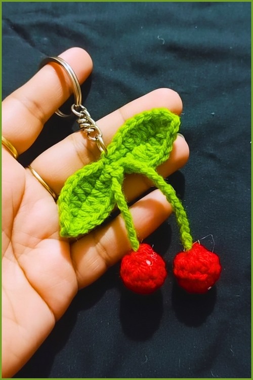 How To Crochet Cherry Keychain Pattern For Beginners - Amigurumiy