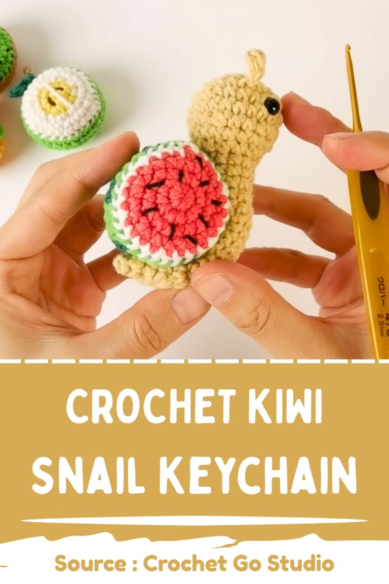 Adorable Crochet Kiwi Snail Keychain Free Pattern - Amigurumiy