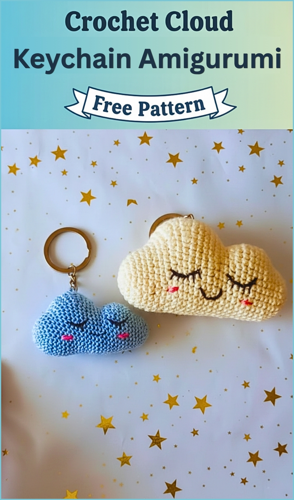 Mini Crochet Cloud Keychain Pattern That Everyone Loves - Amigurumiy